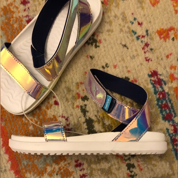 Native | Shoes | New Native Iredecent Ankle Wrao Sandals | Poshmark